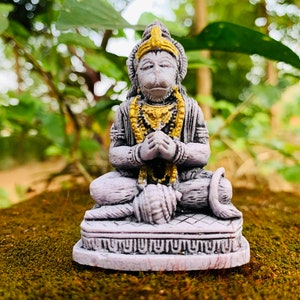 Small Lord Hanuman Statue Hanuman Stone Gold Monkey God Mini Hanuma ...