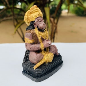 Small Lord Hanuman Statue Hanuman Stone Painted Monkey God Hanuma Hindu ...