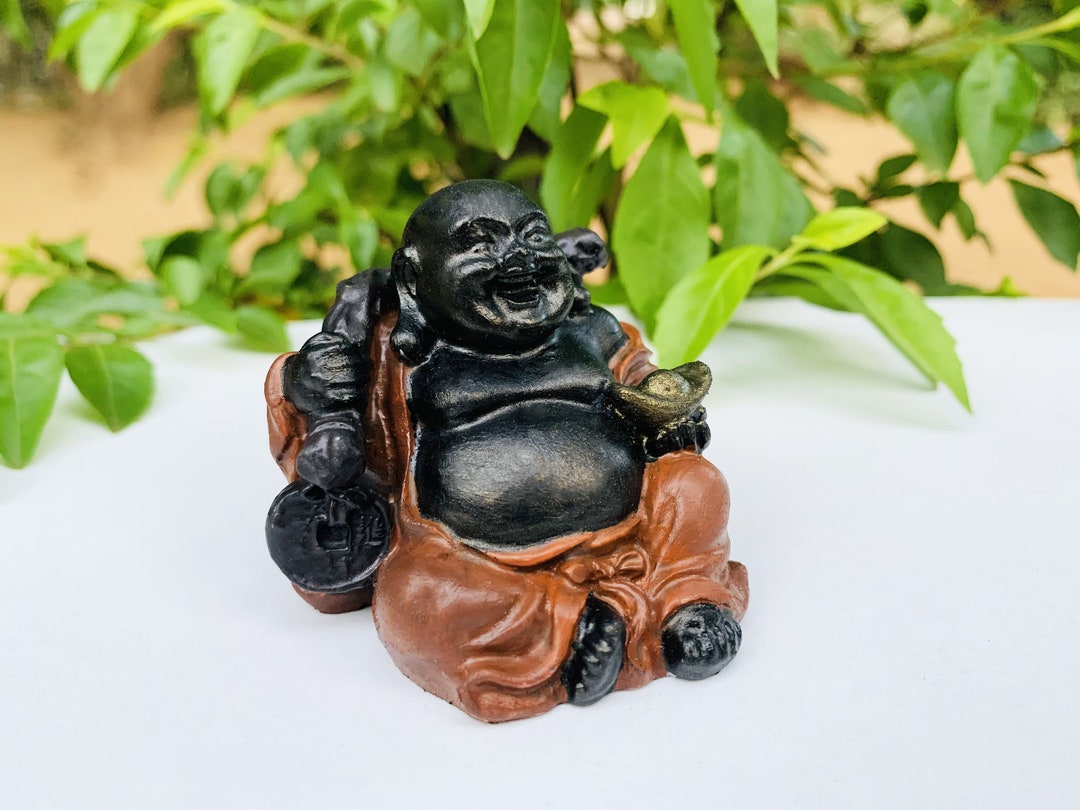 Small Laughing Buddha Stone Statue Zen Buddha Figure Happy Lord Buddha ...