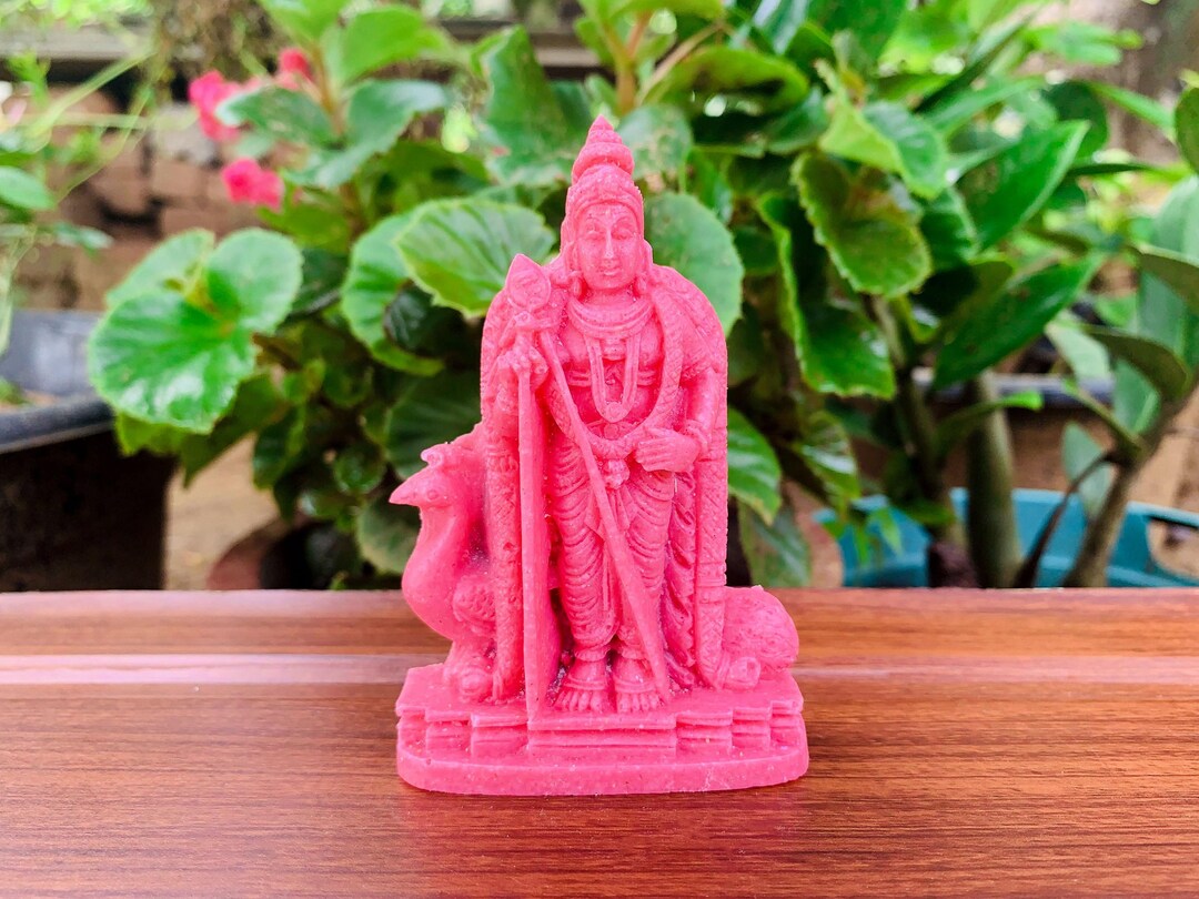 Pink Lord Murugan Statue Lord Kartikeya Idol Subrahmanya Sculpture ...