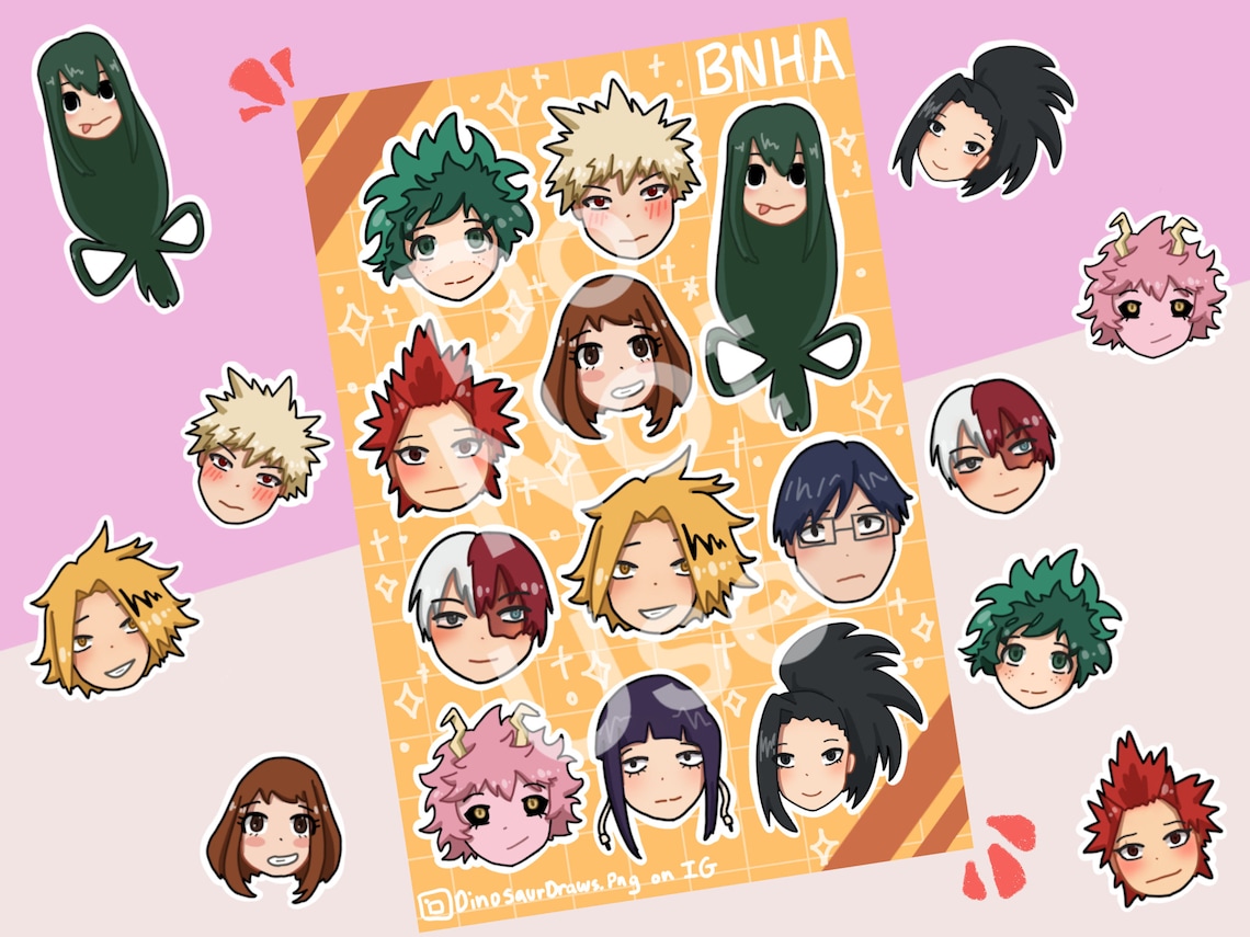 Mha Bnha Manga Anime Stickers My Hero Academia Boku No Hero Etsy