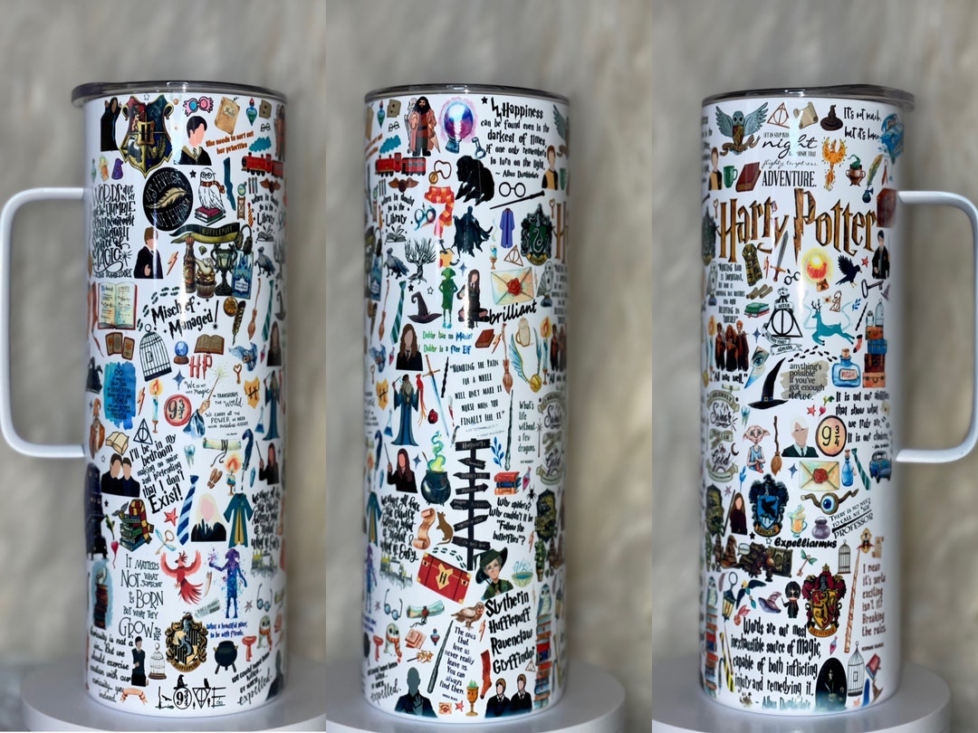 Wizard Collage Inspired 20oz Insulated Tumbler With Handle - Etsy
