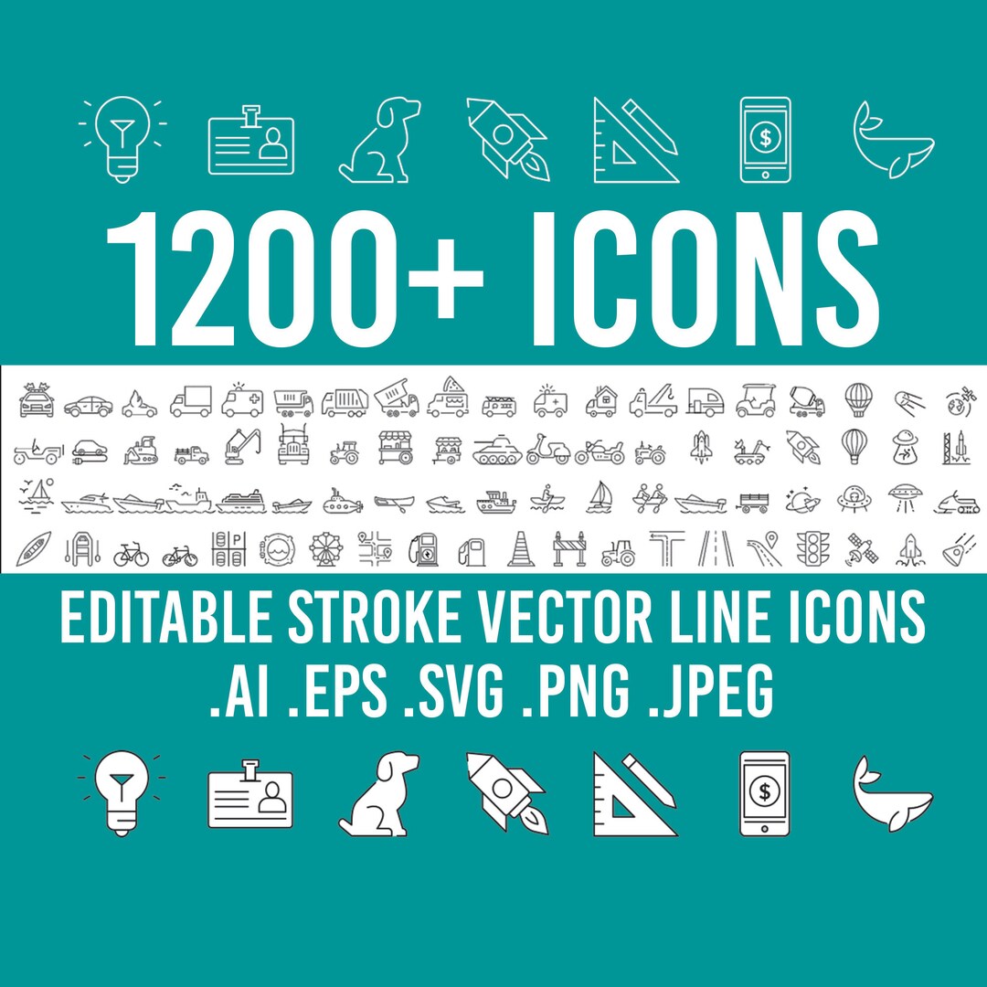 1200+ Editable Icons - .svg .png .ai .eps File Types - Vector Editable ...