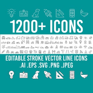 1200+ Editable Icons - .svg .png .ai .eps File Types - Vector Editable ...