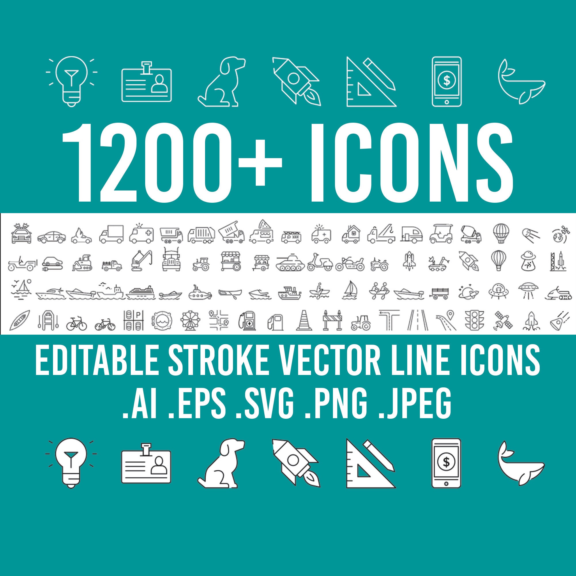 1200+ Editable Icons - .svg .png .ai .eps File Types - Vector Editable ...