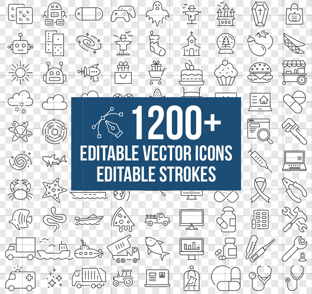 1200+ Icons - .svg .png .ai .eps File Types - Vector Editable Line ...