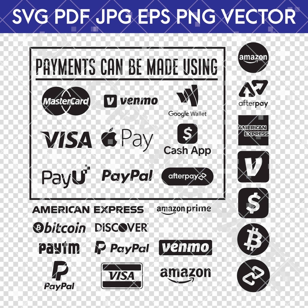 Drag and Drop Logos - Make Your Own Payment Sign - Venmo Visa American ...