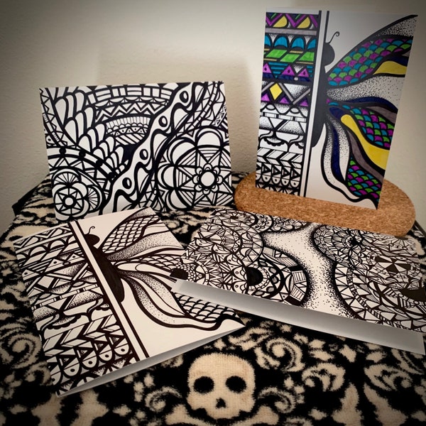 Note Cards Hand Drawn - Etsy