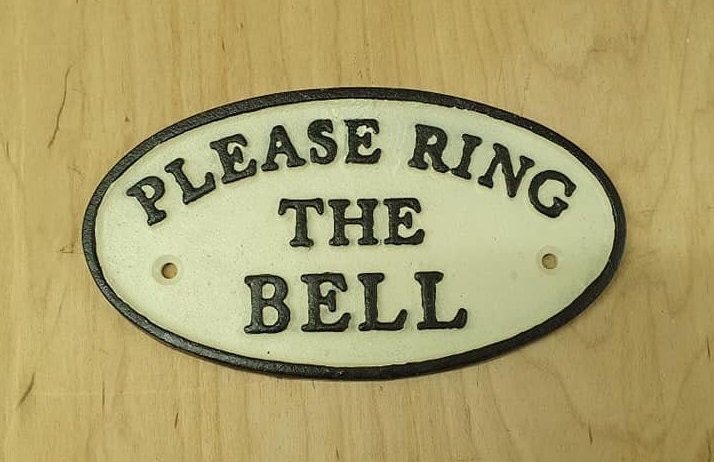 Please Ring the Bell Cast Iron Plaque Wall Sign - Etsy UK
