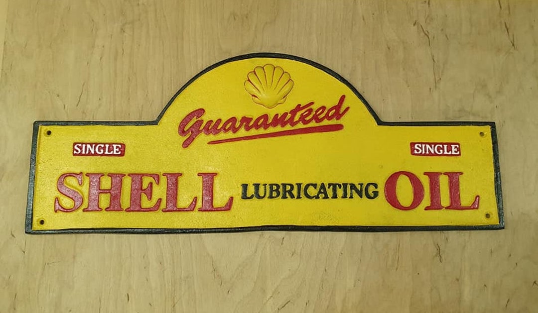 Shell Lubricating Oil Large Cast Iron Plaque Wall Sign - Etsy