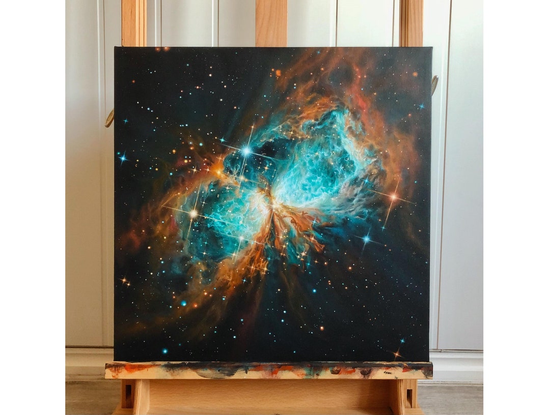 Original Painting: Nebula on Canvas | Galaxy Space Art Wall Decoration ...