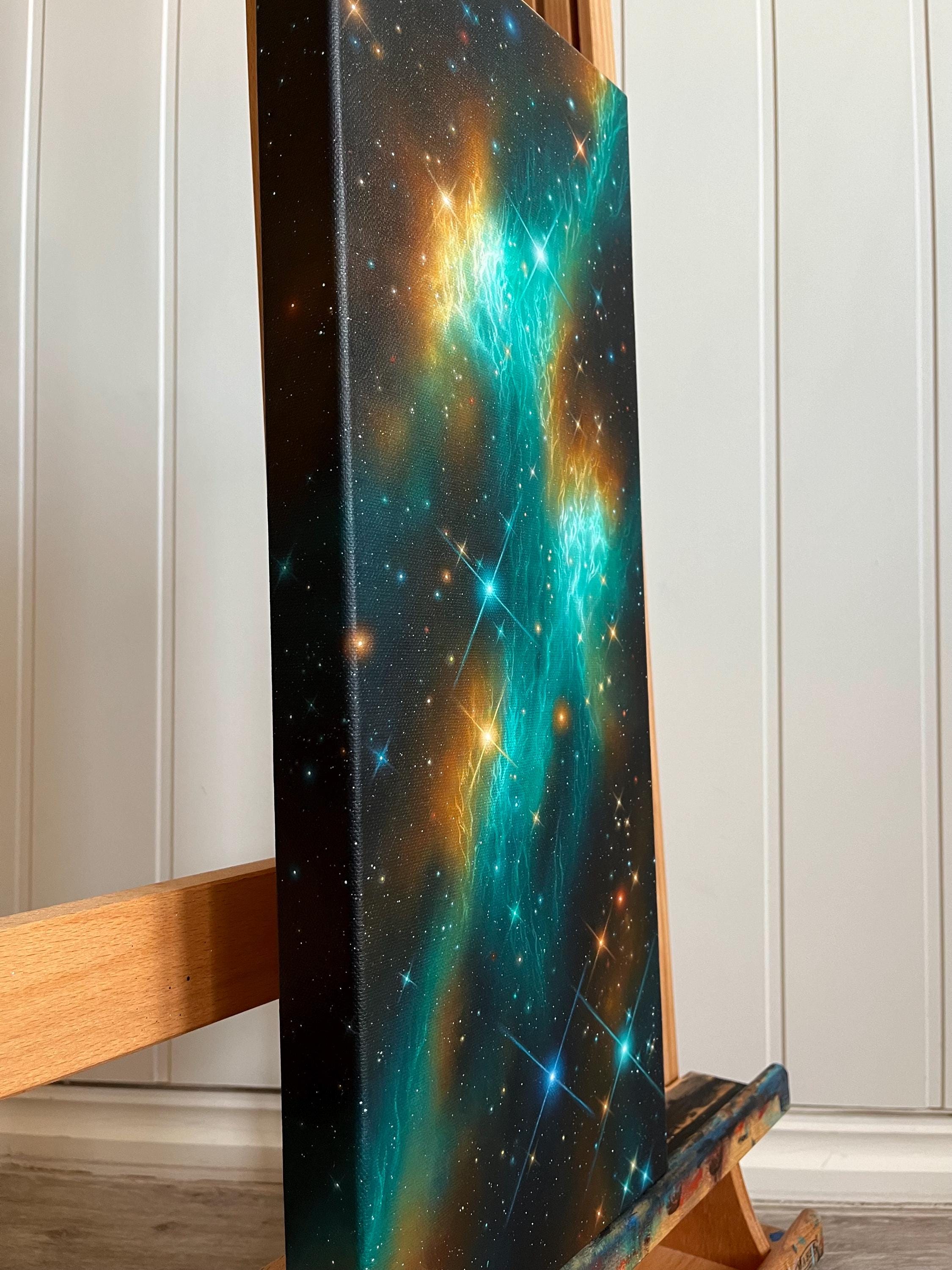 Original Painting: Abstract Nebula on Canvas | Night Sky Space Art Wall ...