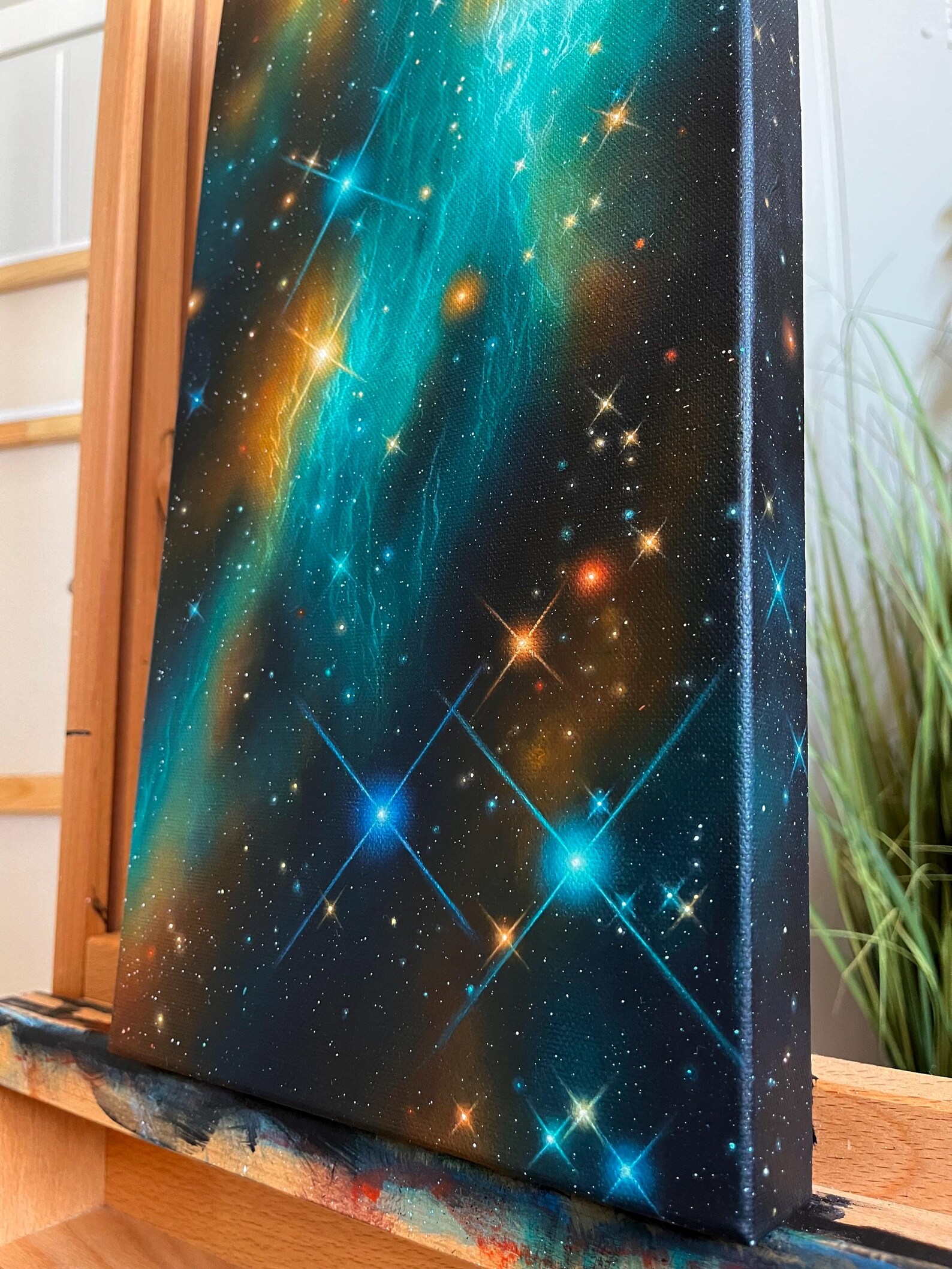 Original Painting: Abstract Nebula on Canvas | Night Sky Space Art Wall ...