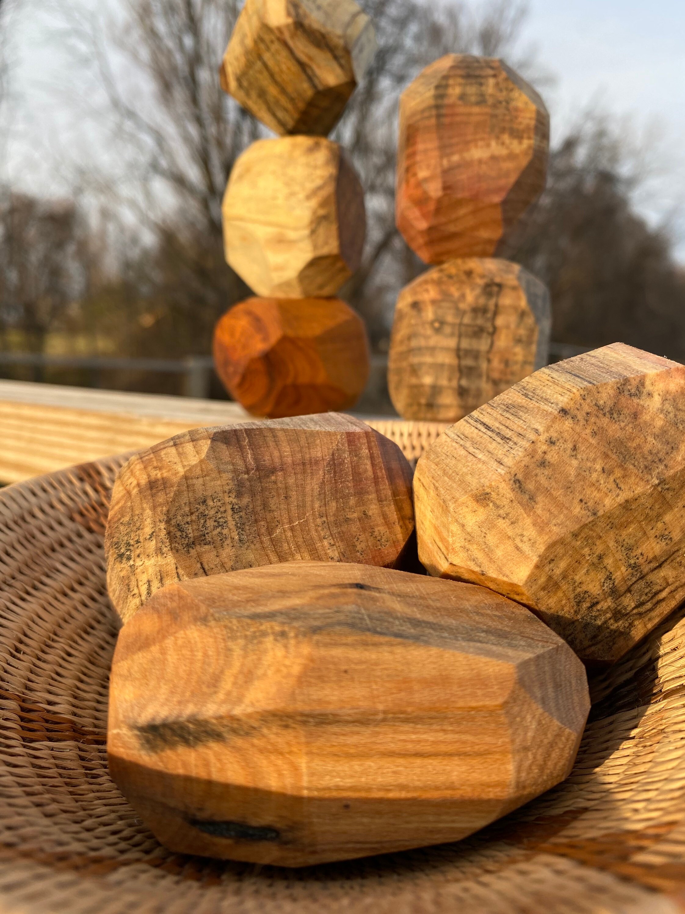 Wooden Cairn Rock Stacking Blocks - Etsy