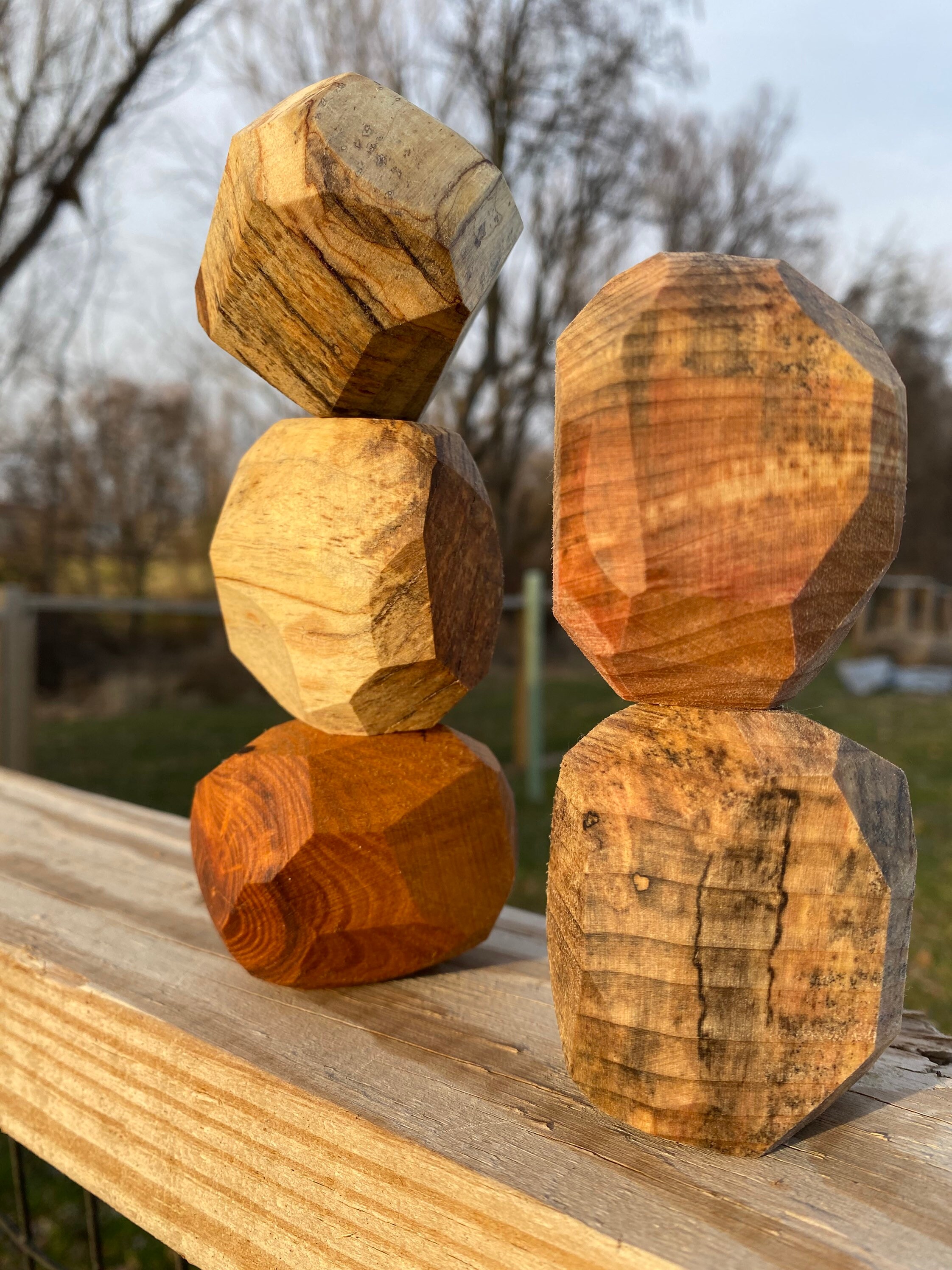 Wooden Cairn Rock Stacking Blocks - Etsy