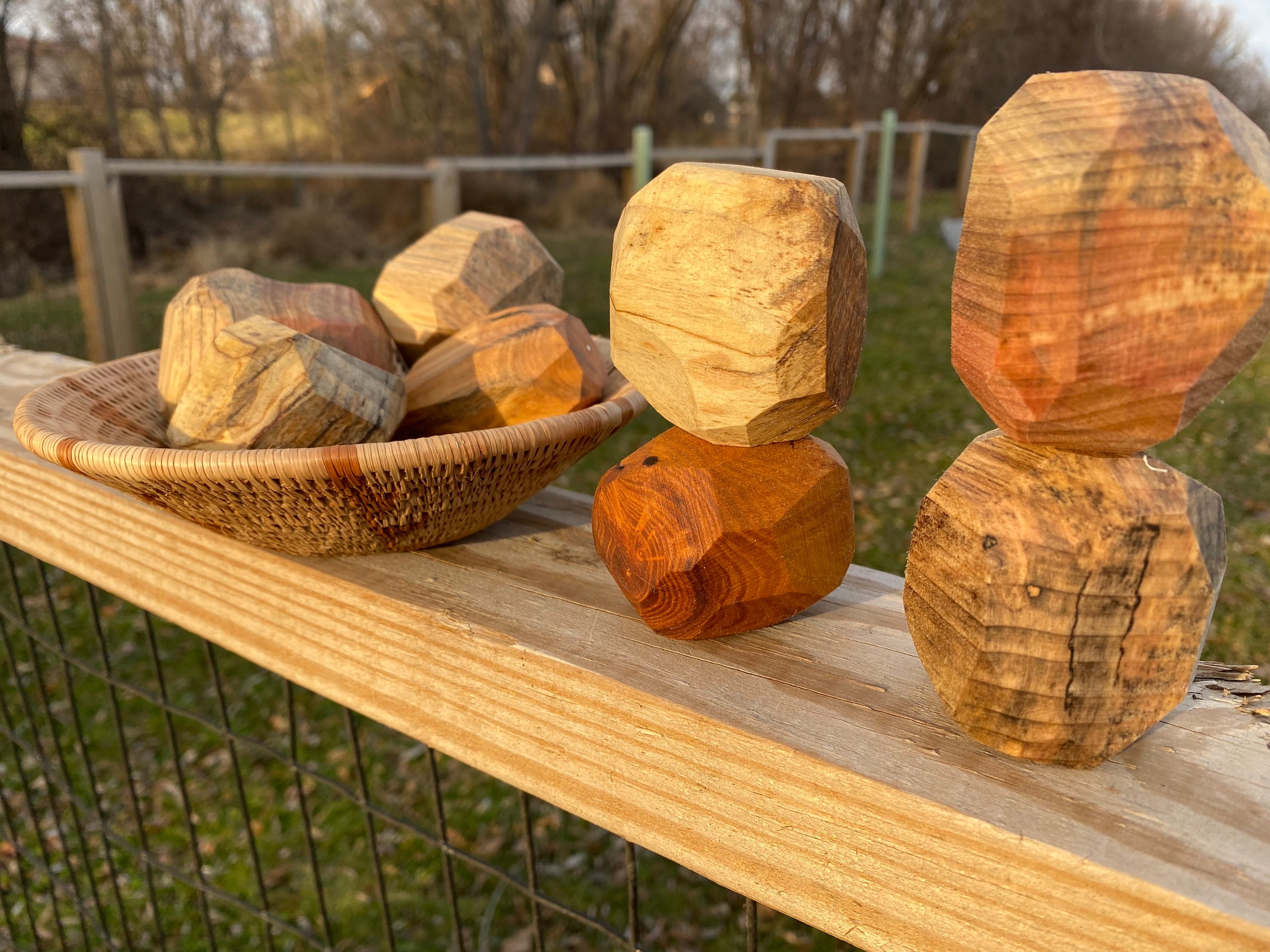 Wooden Cairn Rock Stacking Blocks - Etsy