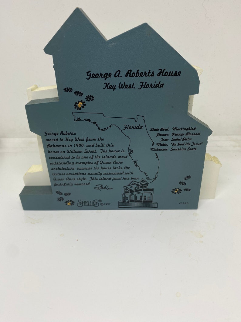 Shelia Wood Plaque George A Roberts House FL VST25 1997 Retired - Etsy