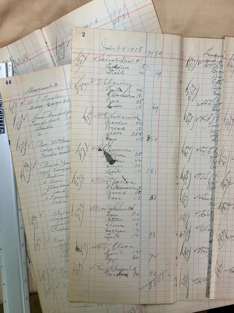 1908 Antique (vintage) Ledger - English Sundry Log - Etsy
