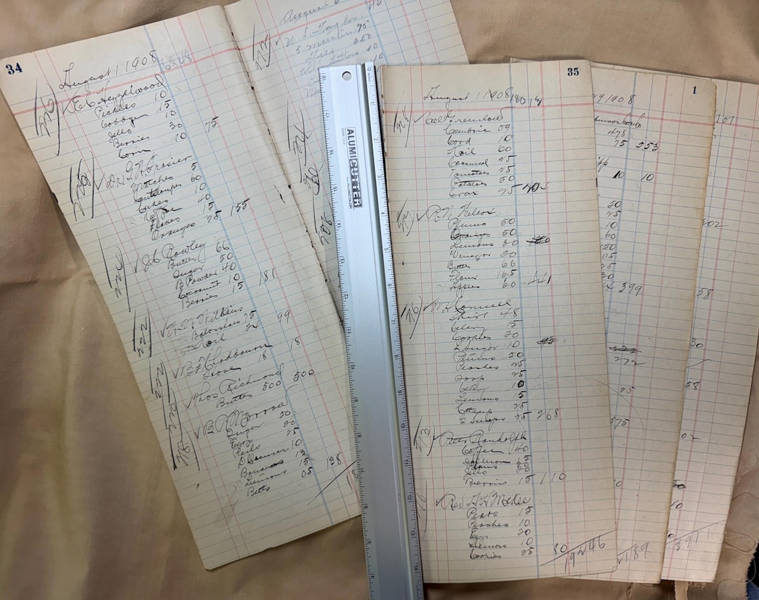 1908 Antique (vintage) Ledger - English Sundry Log - Etsy