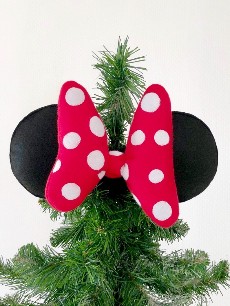 Mouse Christmas Tree Topper, Felt Cartoon Decoration, Funny Christmas ...