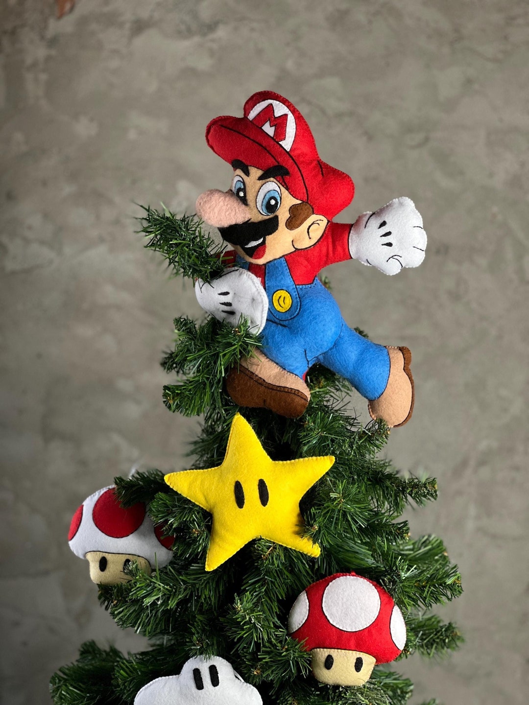Super Mario Inspired Tree Topper, Ready to Ship, Cartoons Christmas ...