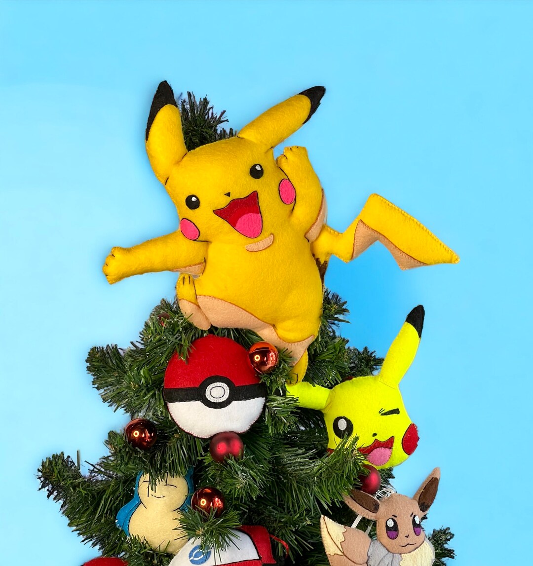 Pikachu Inspired, Pokemon Tree Topper Inspired, Felt Ornaments ...
