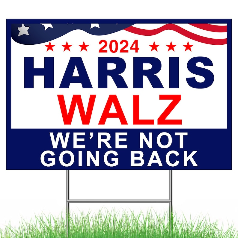 Harris Walz 2024 Yard Sign, Kamala Harris Tim Walz Waltz for President ...