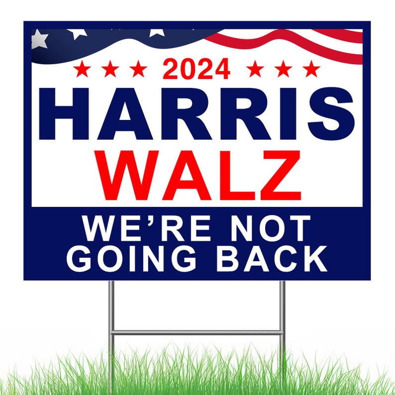 Harris Walz 2024 Yard Sign, Kamala Harris Tim Walz Waltz for President ...