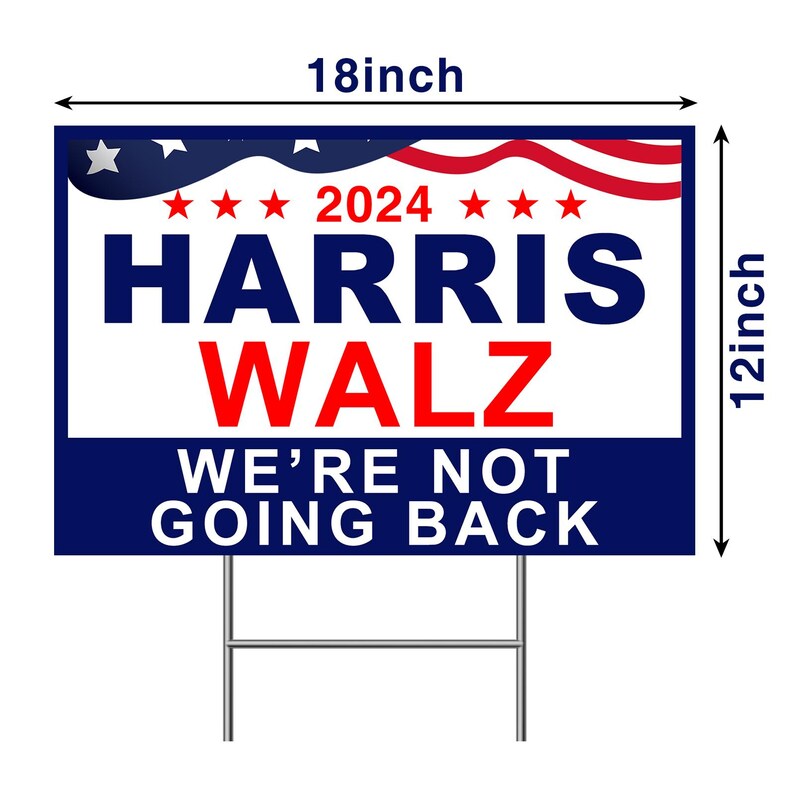 Harris Walz 2024 Yard Sign, Kamala Harris Tim Walz Waltz for President ...