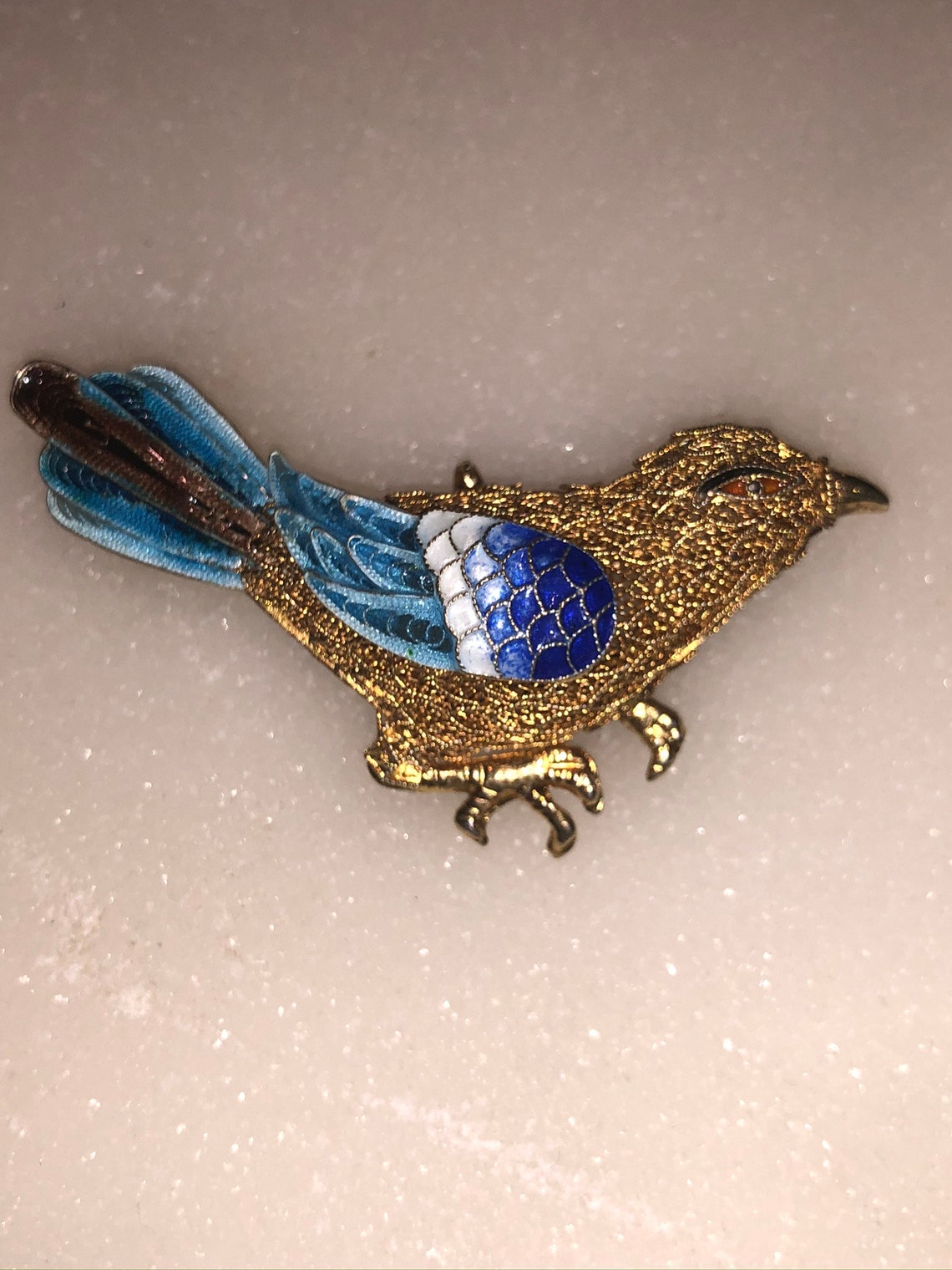 Vintage Chinese Chicken Enamel Bird Pin - Etsy