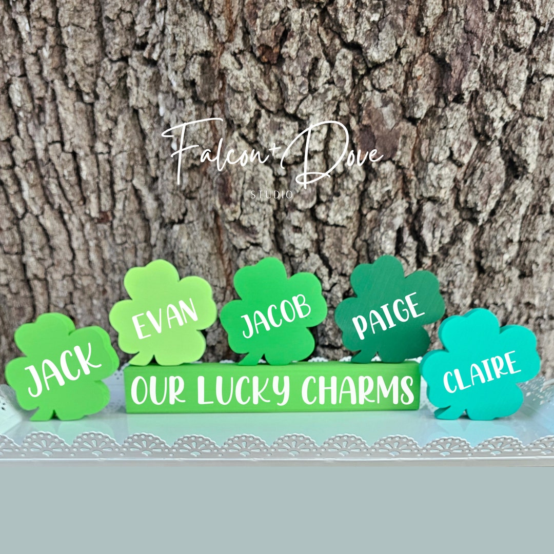 St. Patricks Day Decor Wooden Clovers Personalized Wood Block Set Tier ...