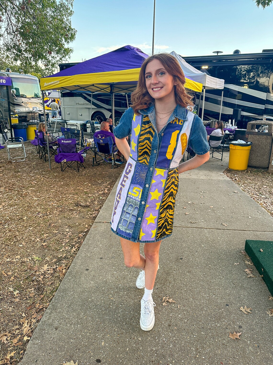 LSU Gameday Hand-painted Denim Dress - Etsy