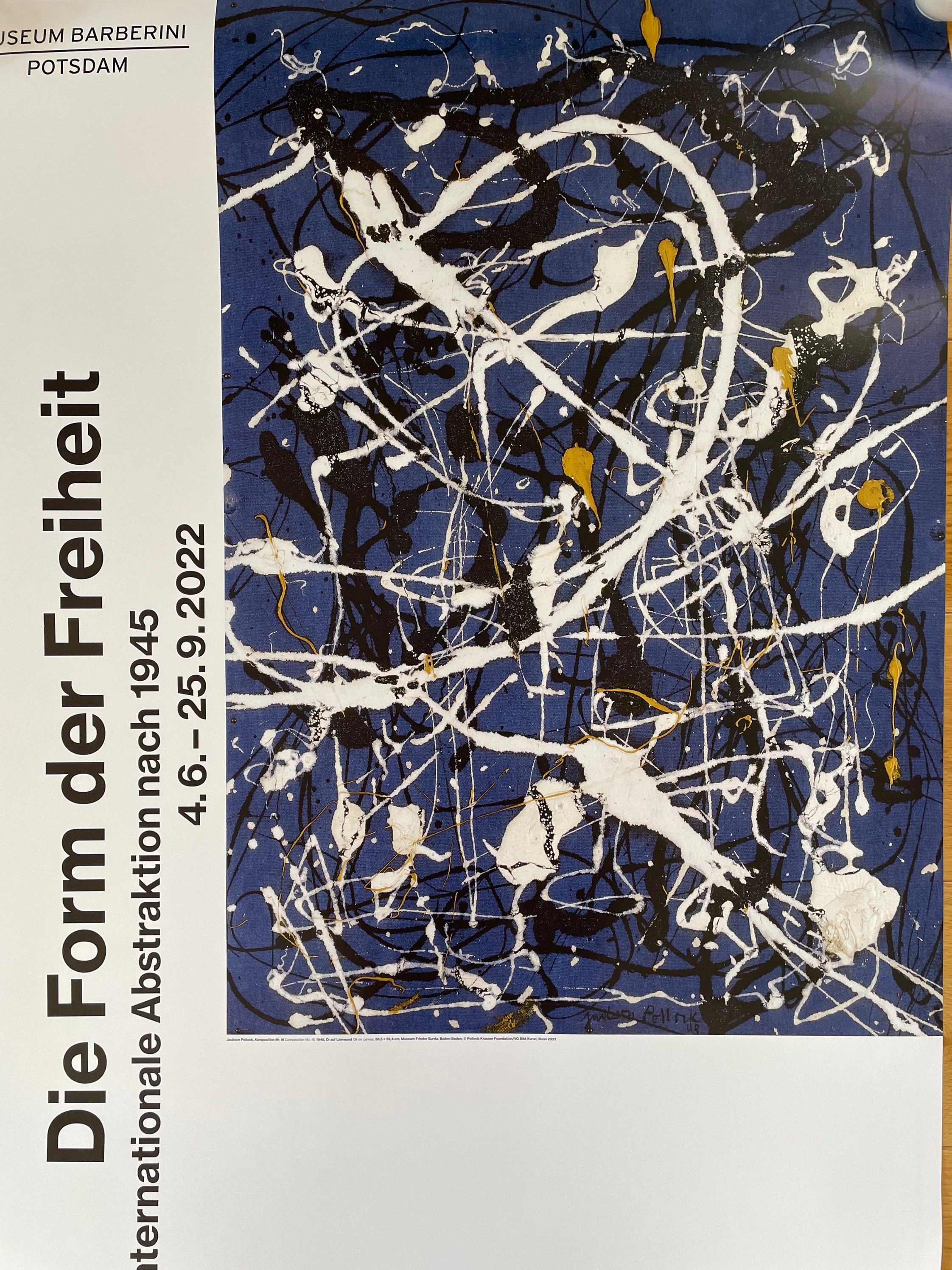 JACKSON POLLOCK - Original Exhibition Poster "composition No. 16" From ...