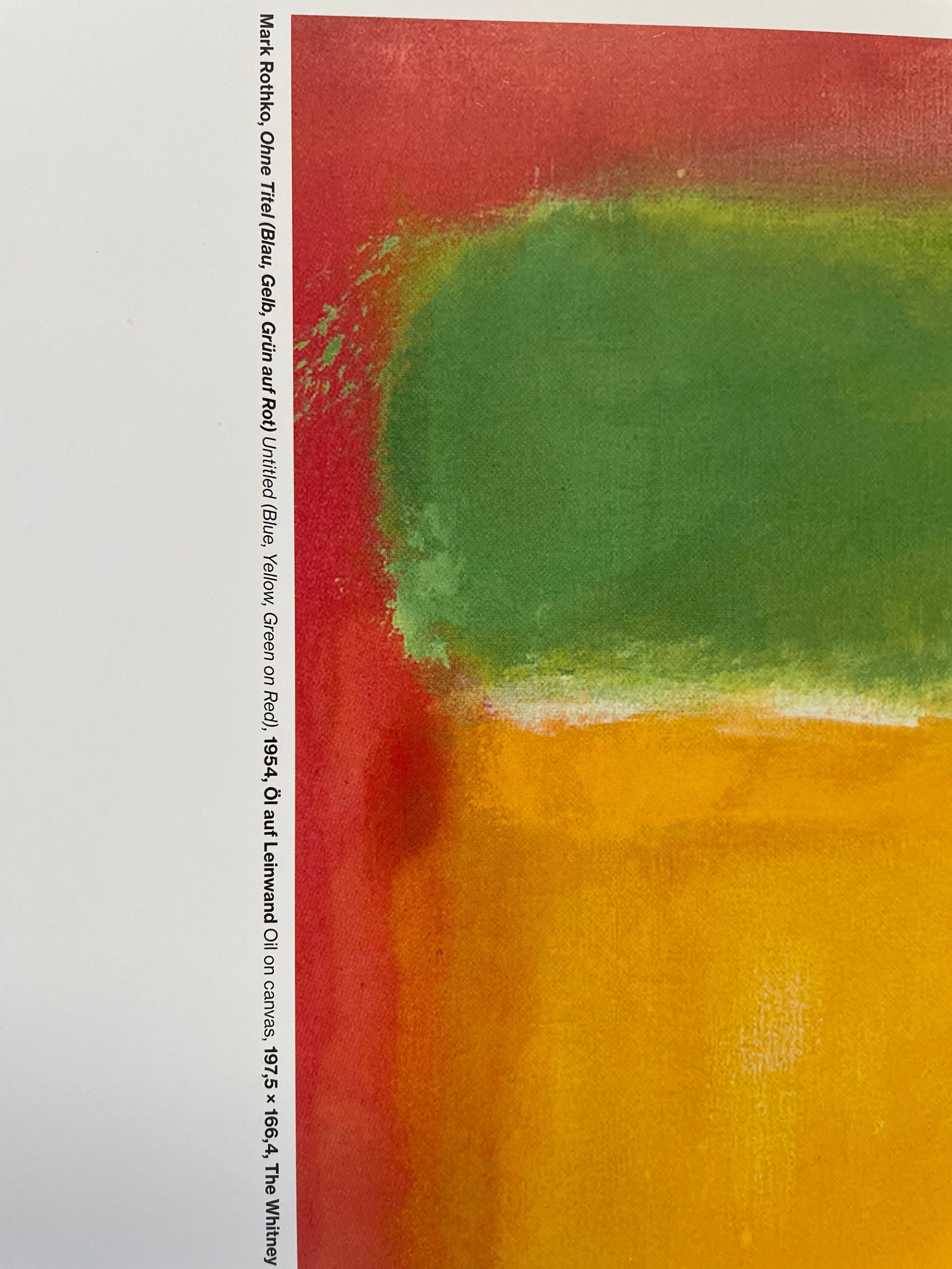 MARK ROTHKO - Original Exhibition Poster "untitled (blue, Yellow, Green ...