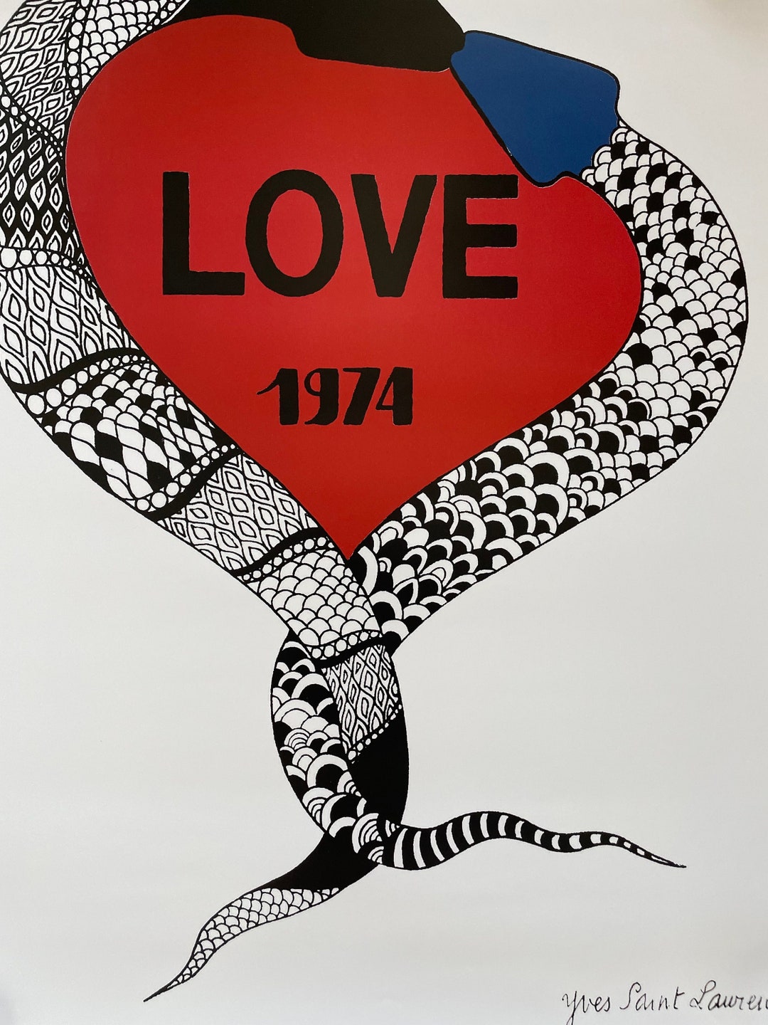 Yves Saint Laurent - Original Exhibition LOVE Poster 1974 From the YSL ...