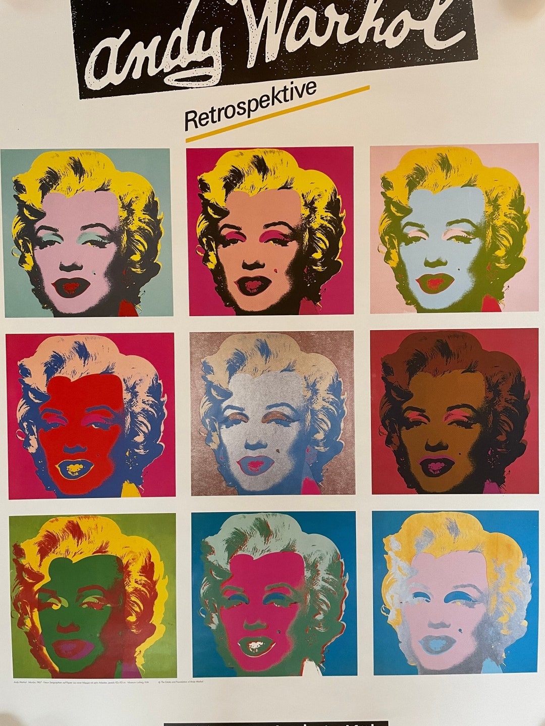 ANDY WARHOL - Original Exhibition Poster Showing Marilyn Monroe From ...