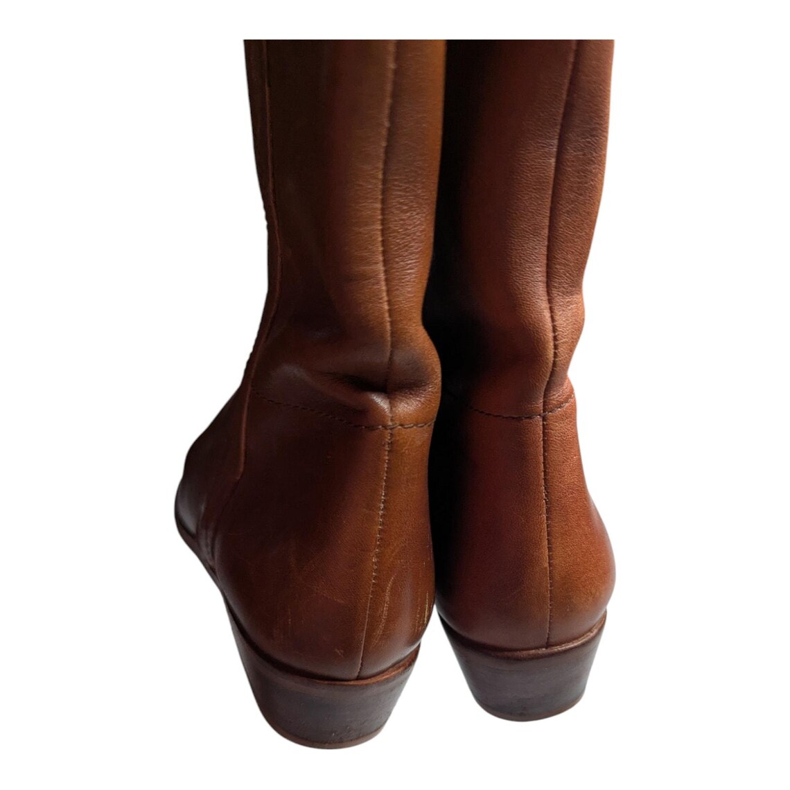 Vtg 1970s Kinney Shoes Cognac Brown Leather Tassel Detail Knee High ...