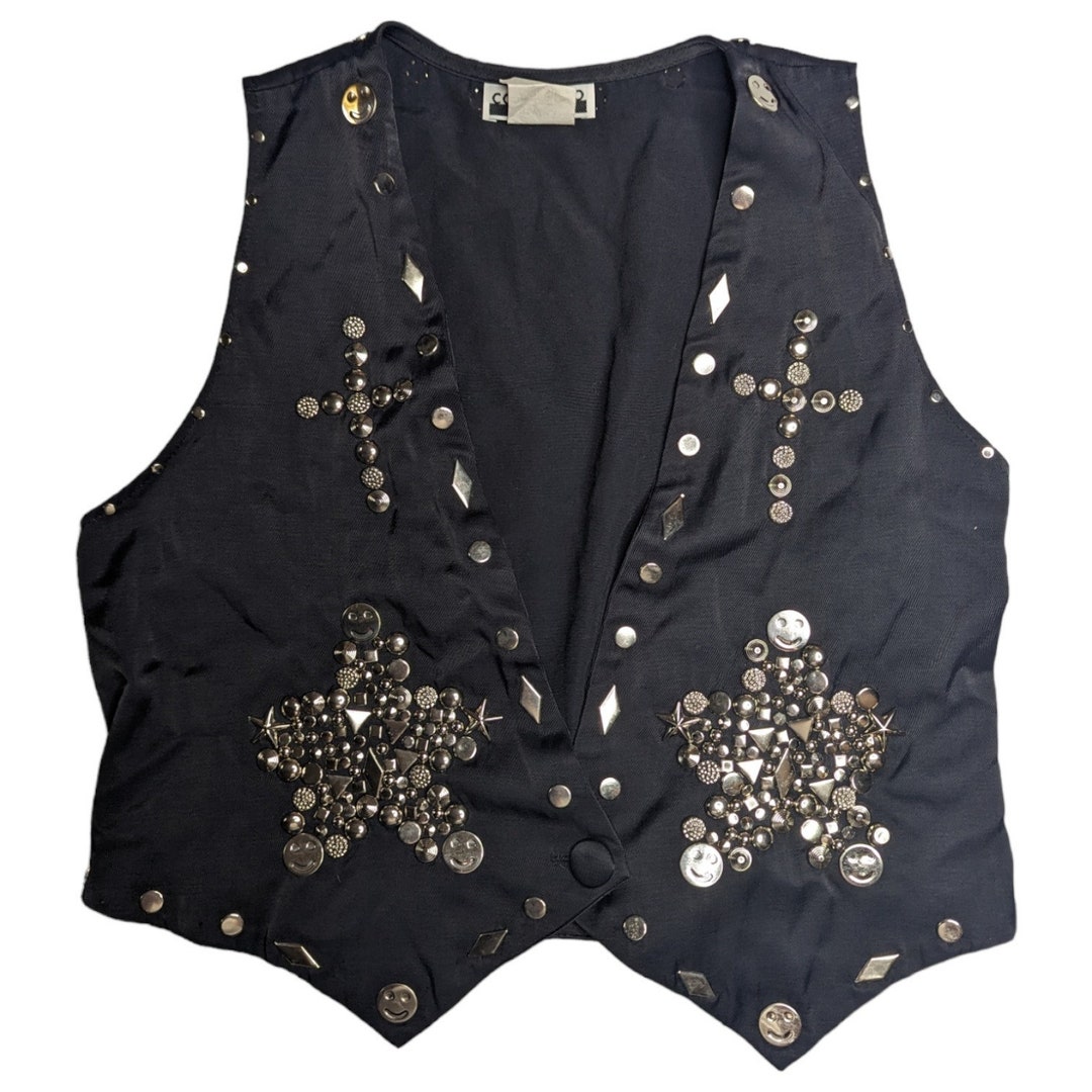 Vintage 1990s Contempo Casuals Black Stud Embellished Single - Etsy