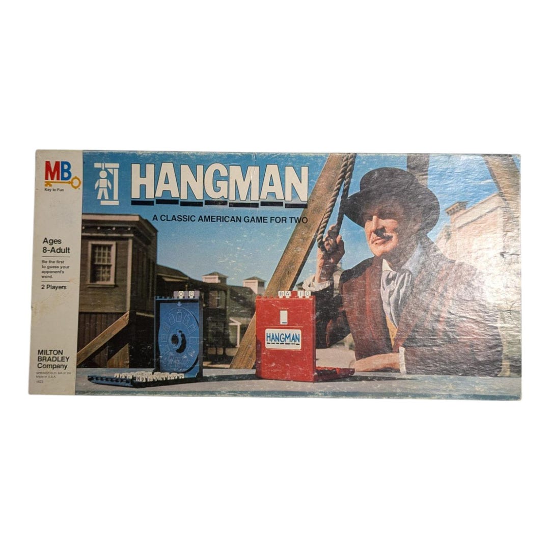 Vtg 1976 Milton Bradley Hangman 2 Player Family Spelling Board Game ...