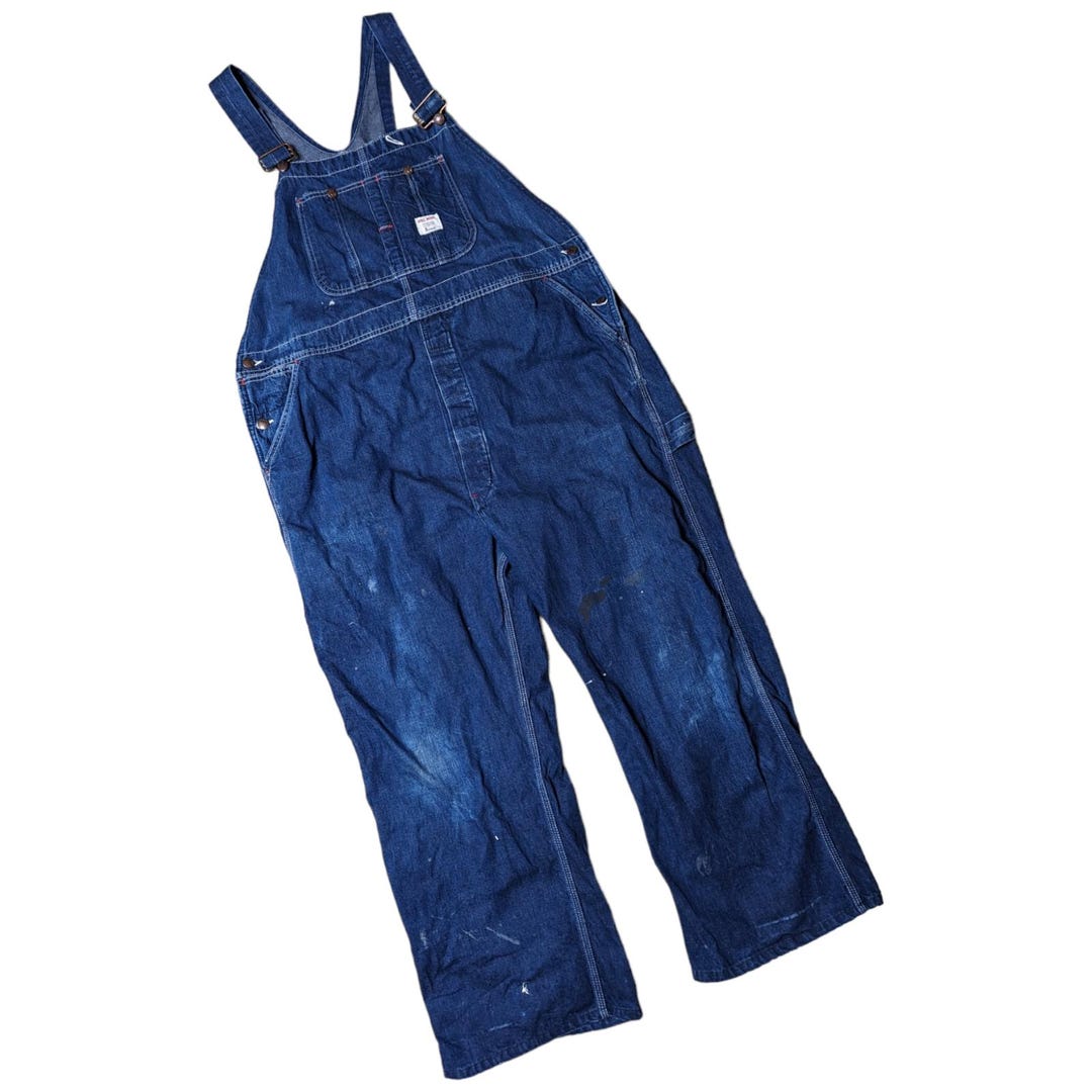 Vintage 1960s Penneys Big Mac Blue Sanforized Denim Square Bak Overalls ...