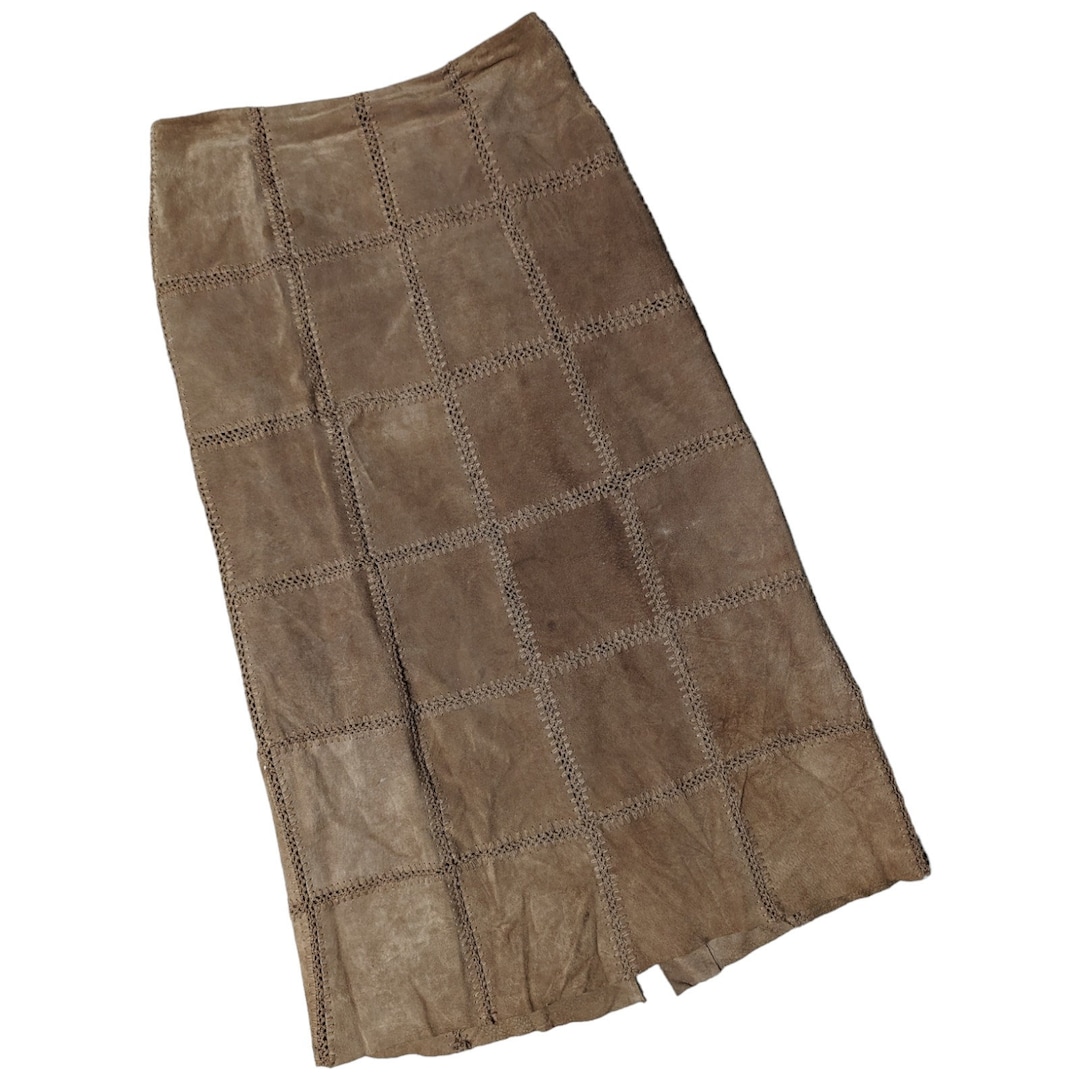 Vtg 1990s Margaret Godfrey Tan Genuine Suede Patchwork Boho - Etsy