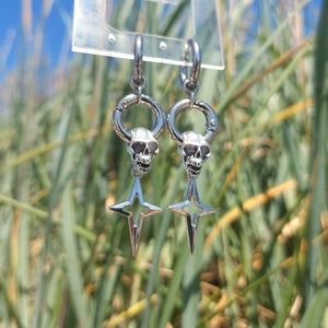 Skull Earrings Hypoallergenic Goth Grunge Punk Alt Chunky Star Y2k ...