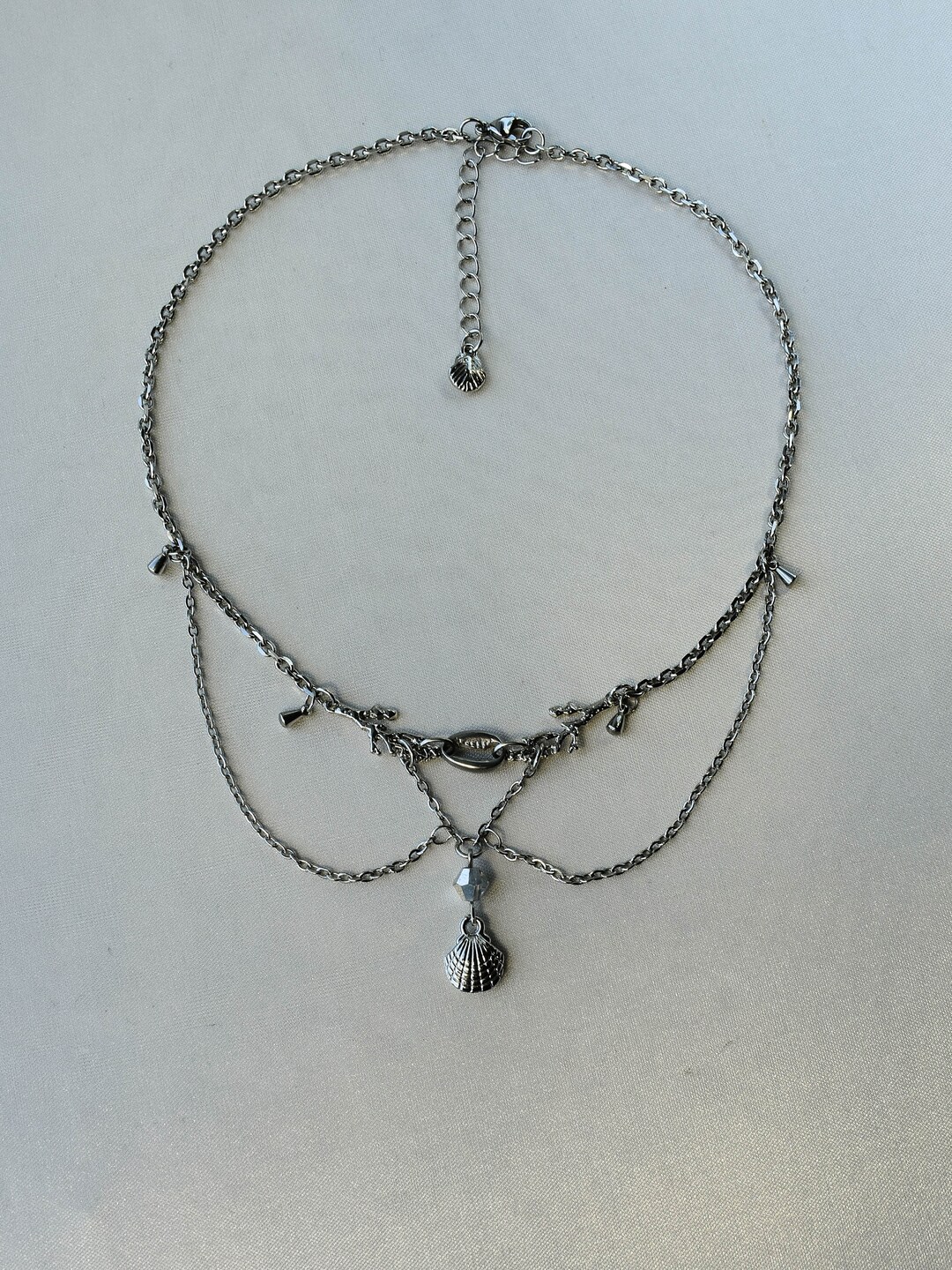 Siren Necklace | Grunge Mermaid Shell Coquette Cute Goth Charm Layered ...