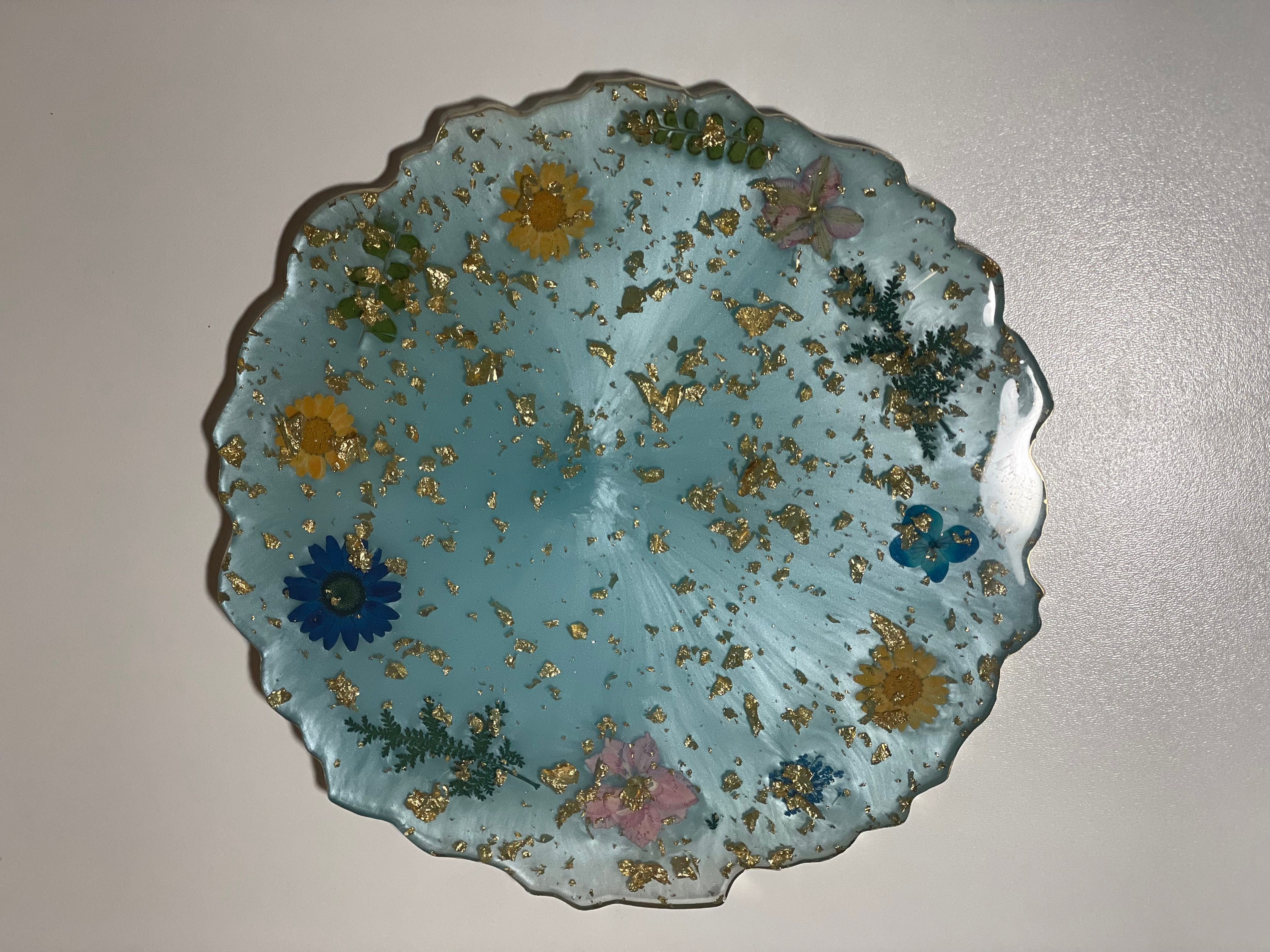 Round resin tray floral tray Any style resin tray resin | Etsy