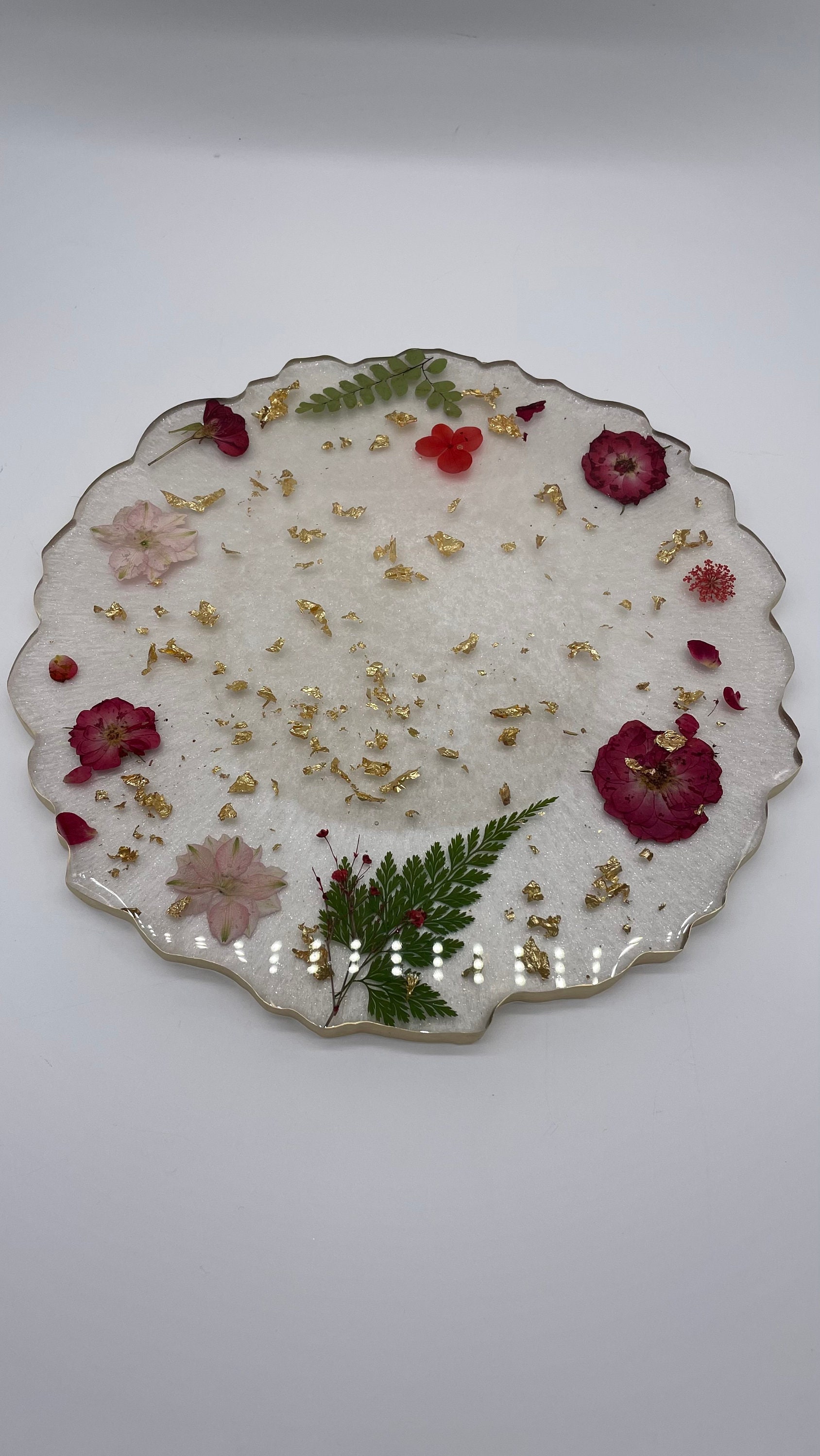 Round resin tray floral tray Any style resin tray resin | Etsy