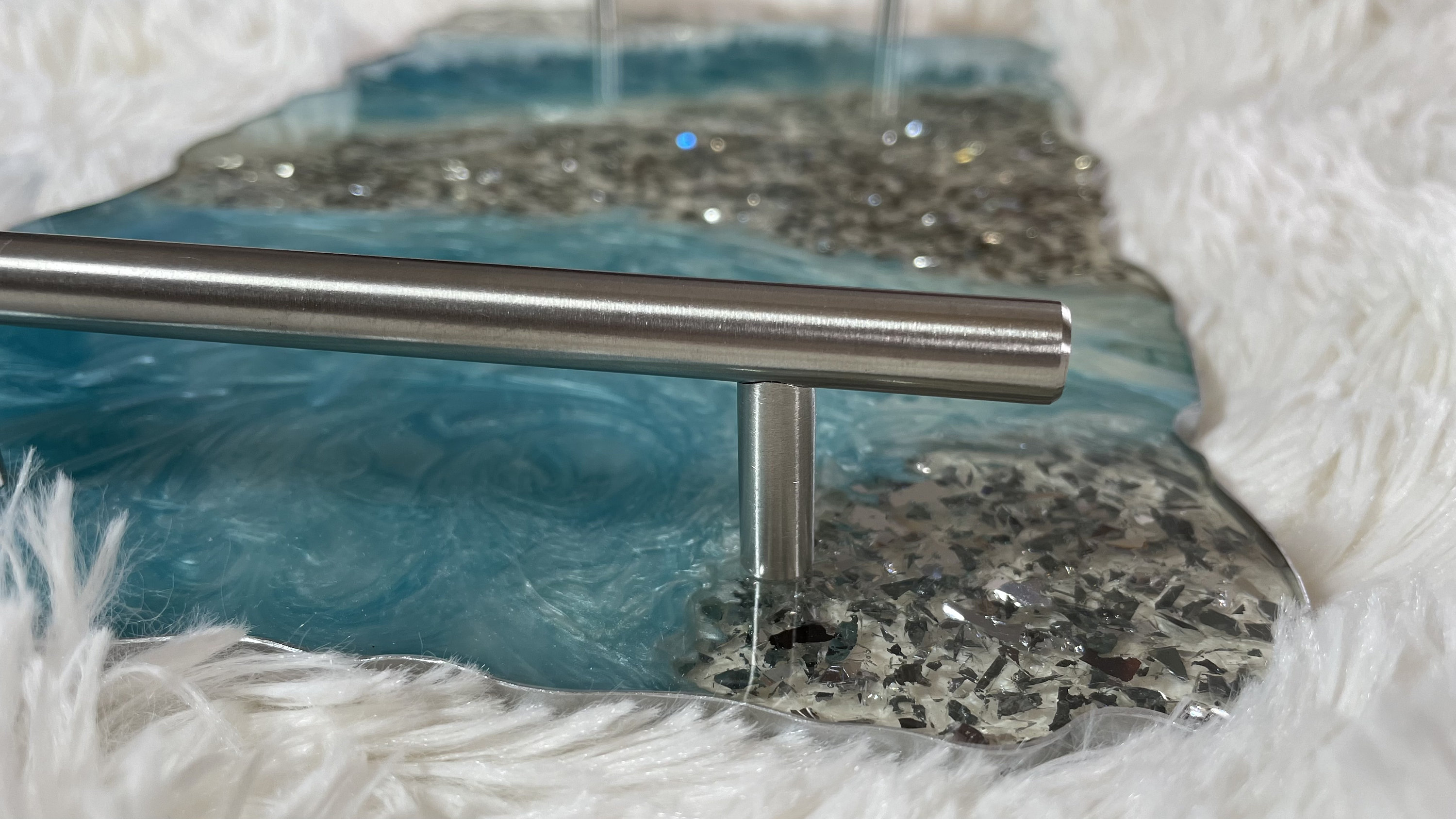 Light Blue Resin Tray Tray With Handles Tray for Coffee - Etsy