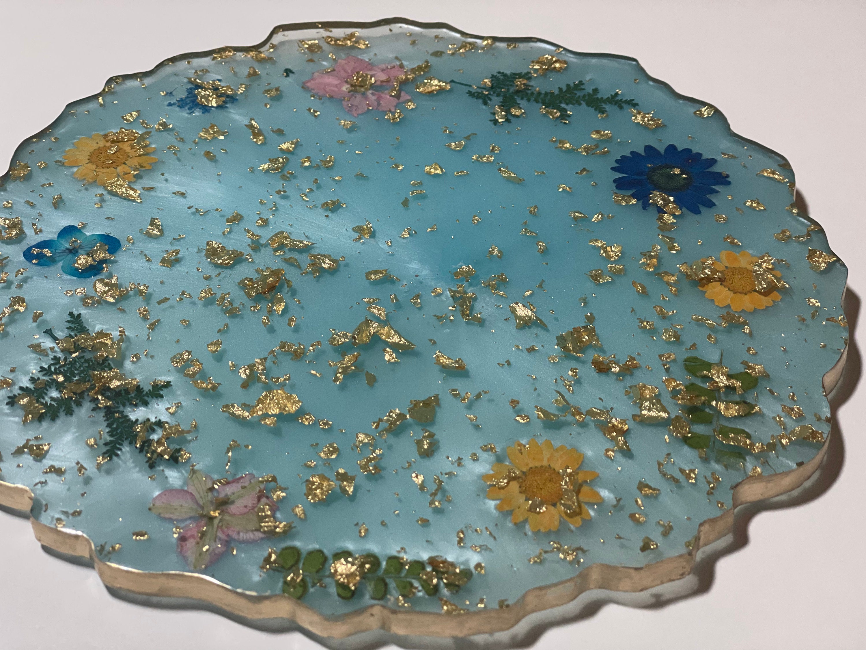 Round resin tray floral tray Any style resin tray resin | Etsy