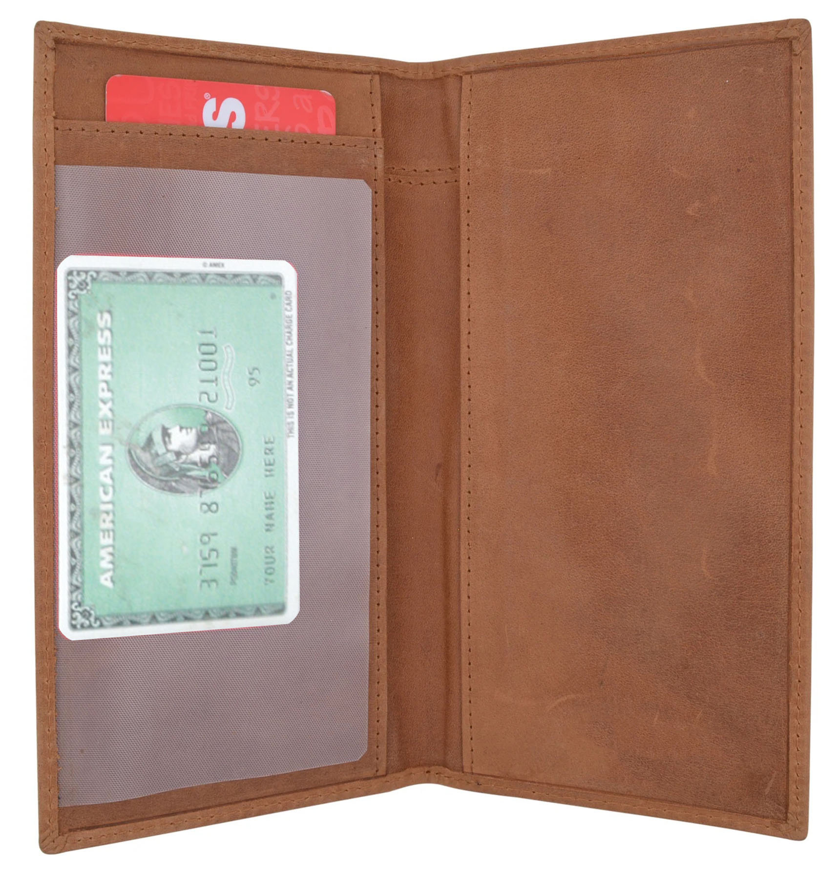 Hunter Brown Vintage Leather Standard Checkbook Credit Card Organizer ...