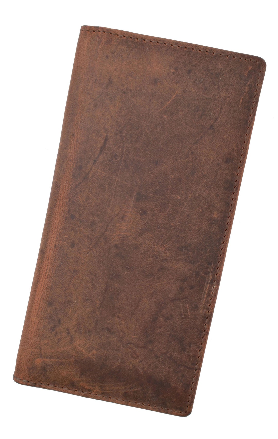 Hunter Brown Vintage Leather Standard Checkbook Credit Card Organizer ...