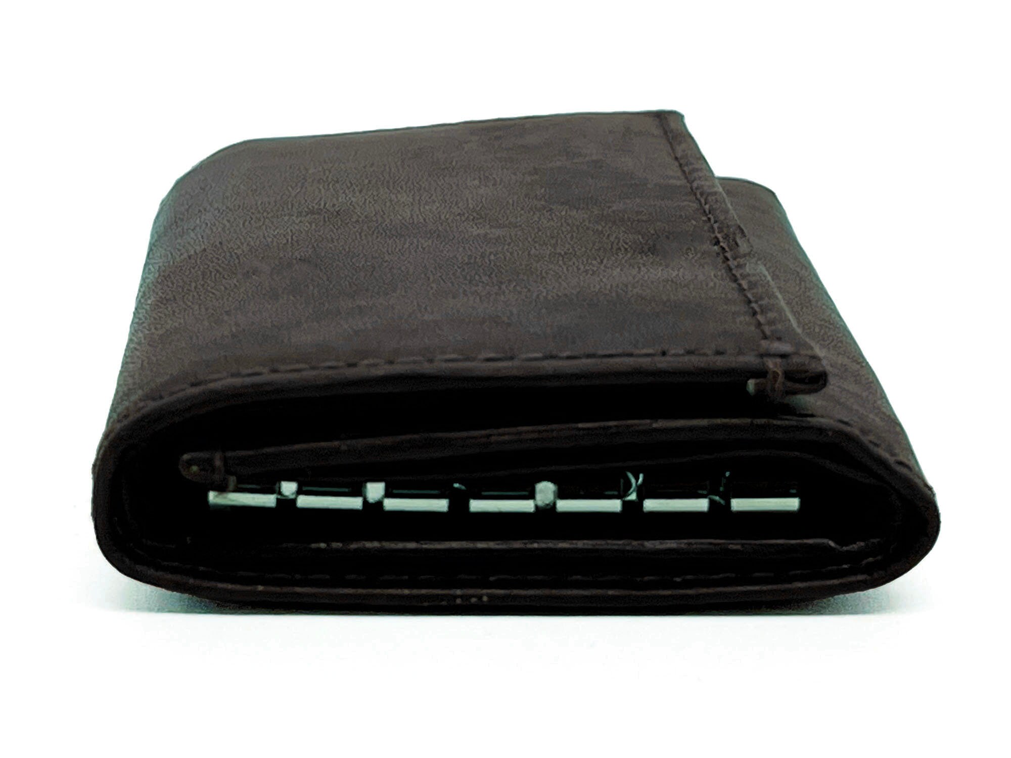 Genuine Leather Keychain Men's Trifold Wallet Money Key Ring Holder - Etsy